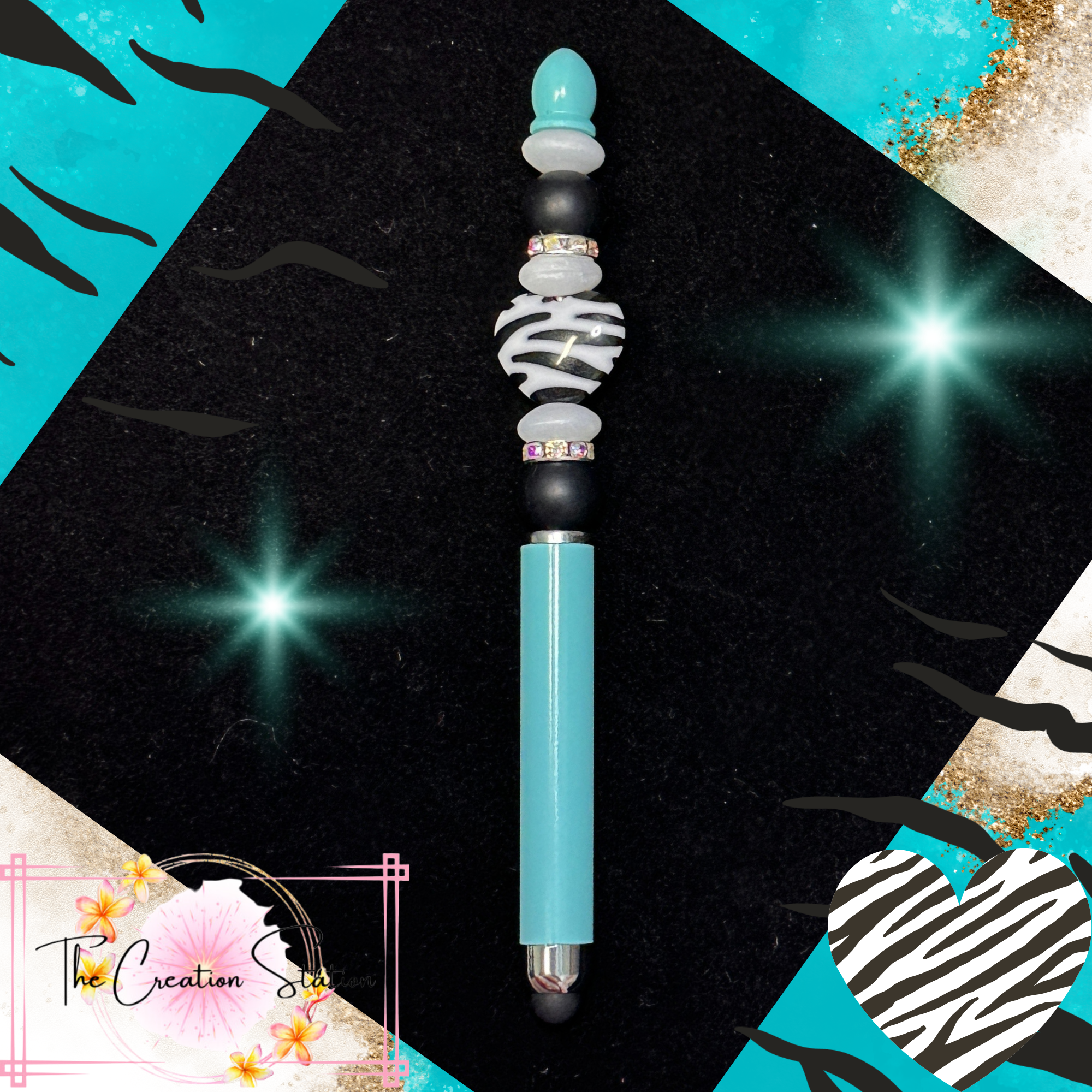 Teal Zebra Heart – The Creation Station
